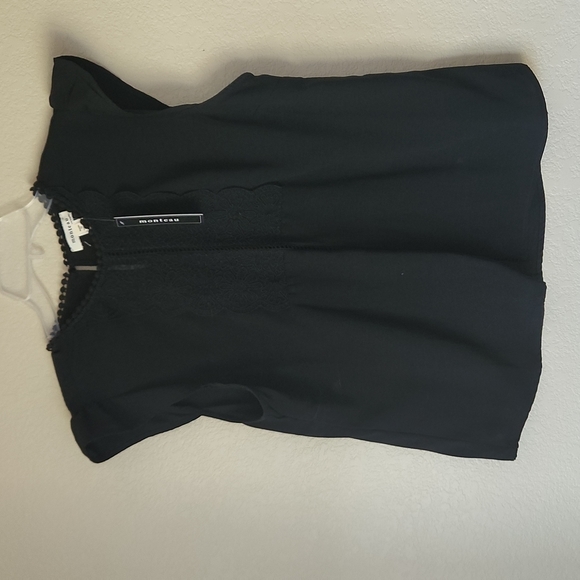Monteau | Tops | Nwt Monteau Black Top Xl | Poshmark
